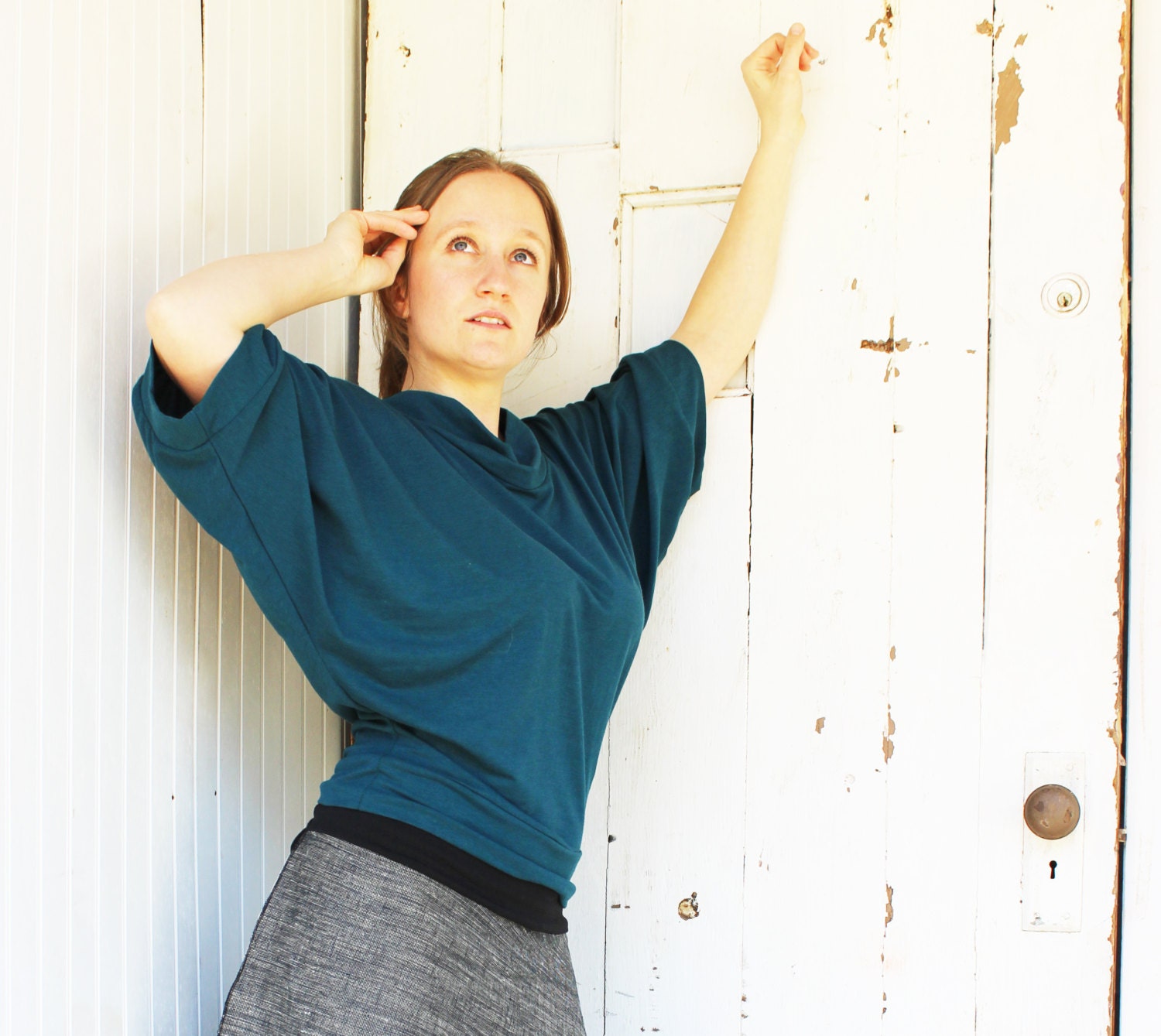 Marisha Kimono Mini Cowl Shirt - Organic Fabric - Many Colors Available ...