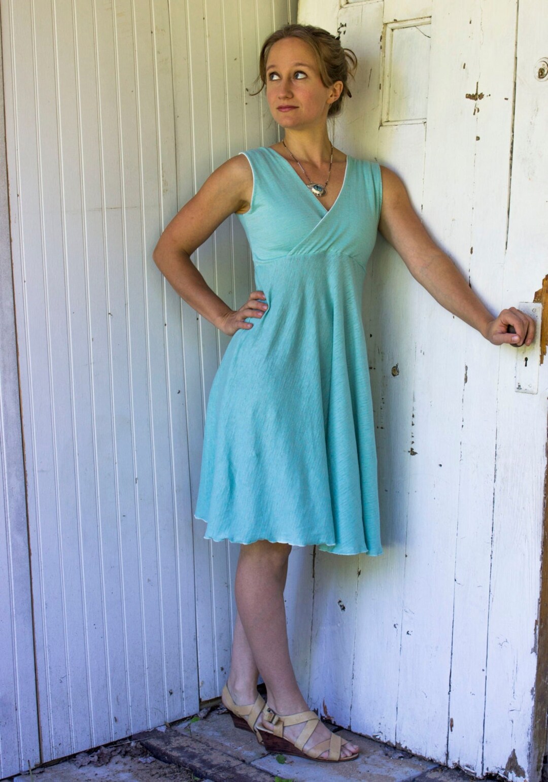 Astrid V-neck Dress - Hemp & Organic Cotton Lightweight Jersey - Made ...