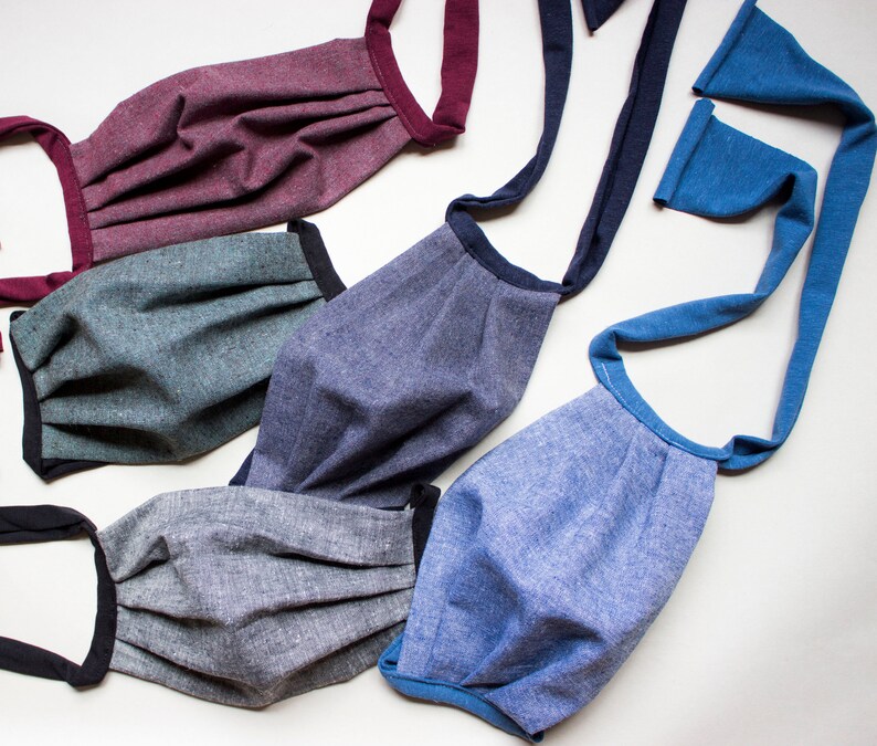 Organic Cotton & Hemp Face Masks NEW COLORS Lined w/ | Etsy