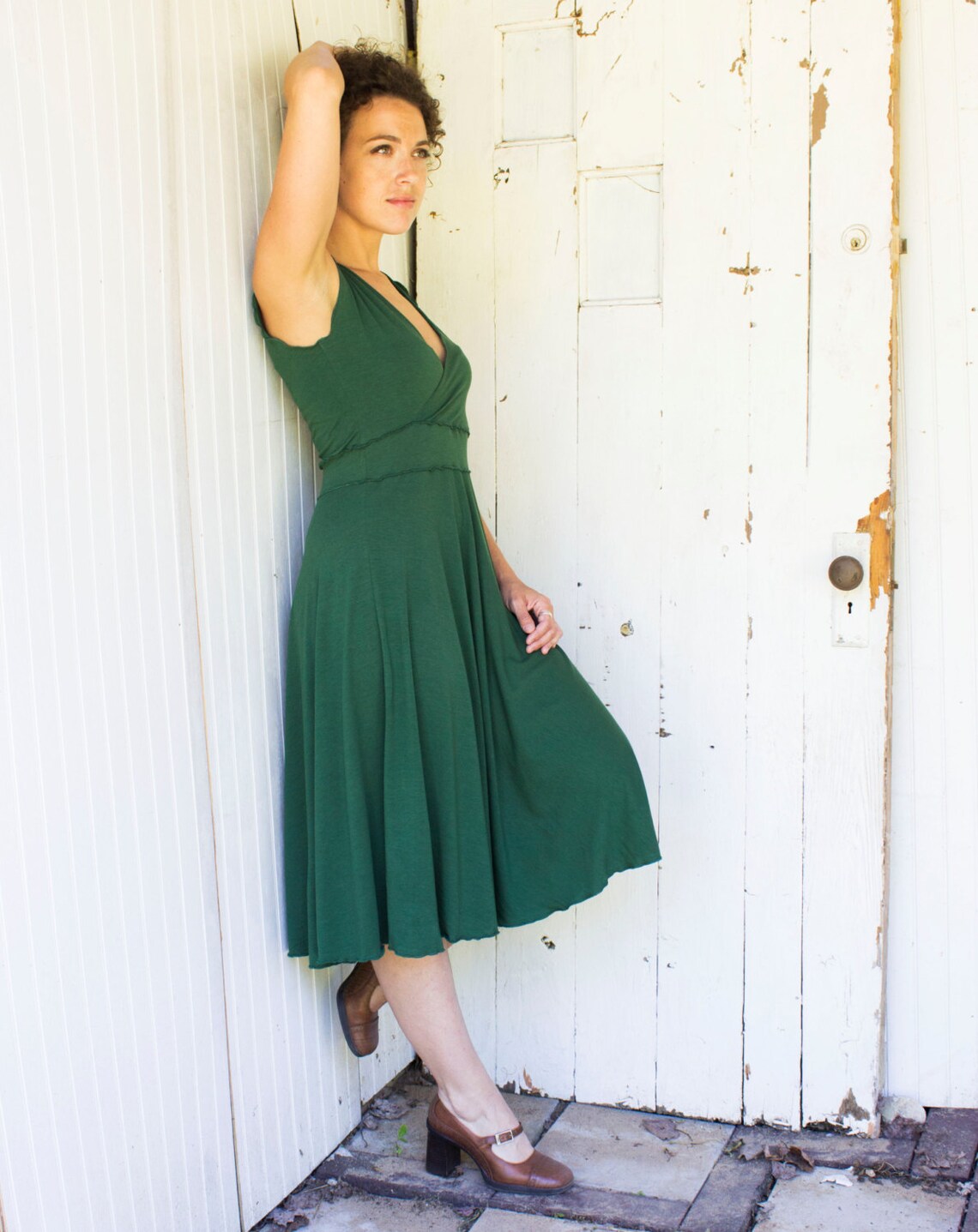 Fiona V-neck Dress Organic Fabric Made to Order Choose - Etsy