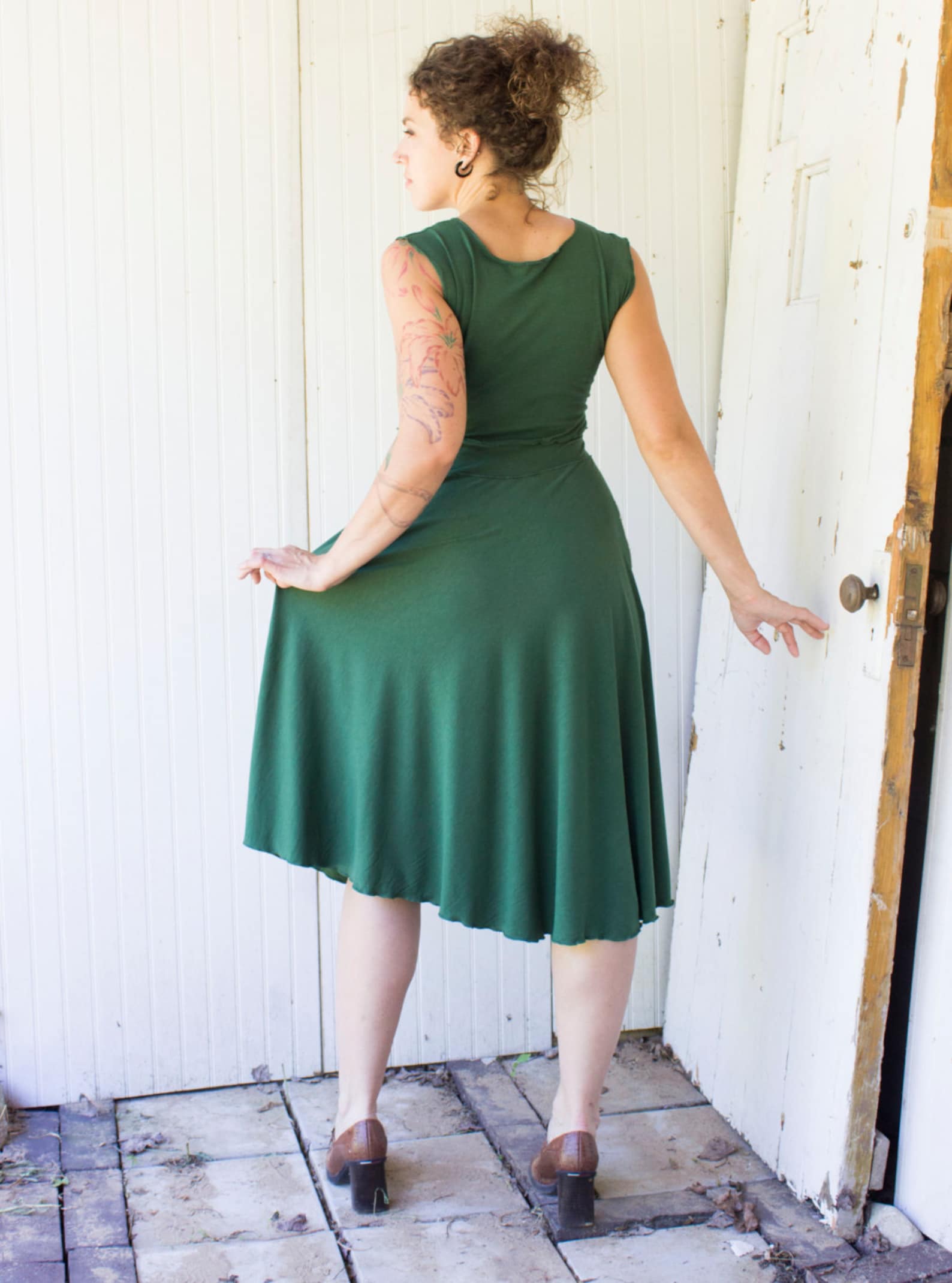 Fiona V-neck Dress - Organic Fabric - Made to Order - Choose Your Color ...