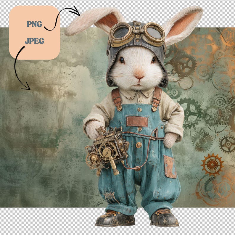 Steampunk Animal Clipart Bundle, Animal 70 PNG Characters, 40 ...