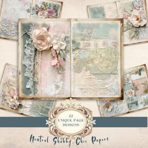 Shabby Chic Junk With Lace Journal Pages, Vintage Style, Pastel Floral ...