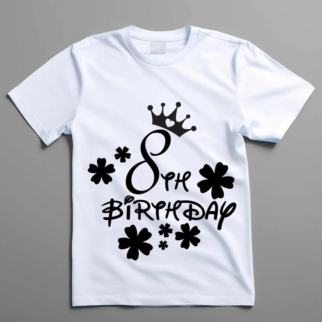 8th Birthday Girl SVG Hello Eight SVG Eighth Birthday SVG Digital ...