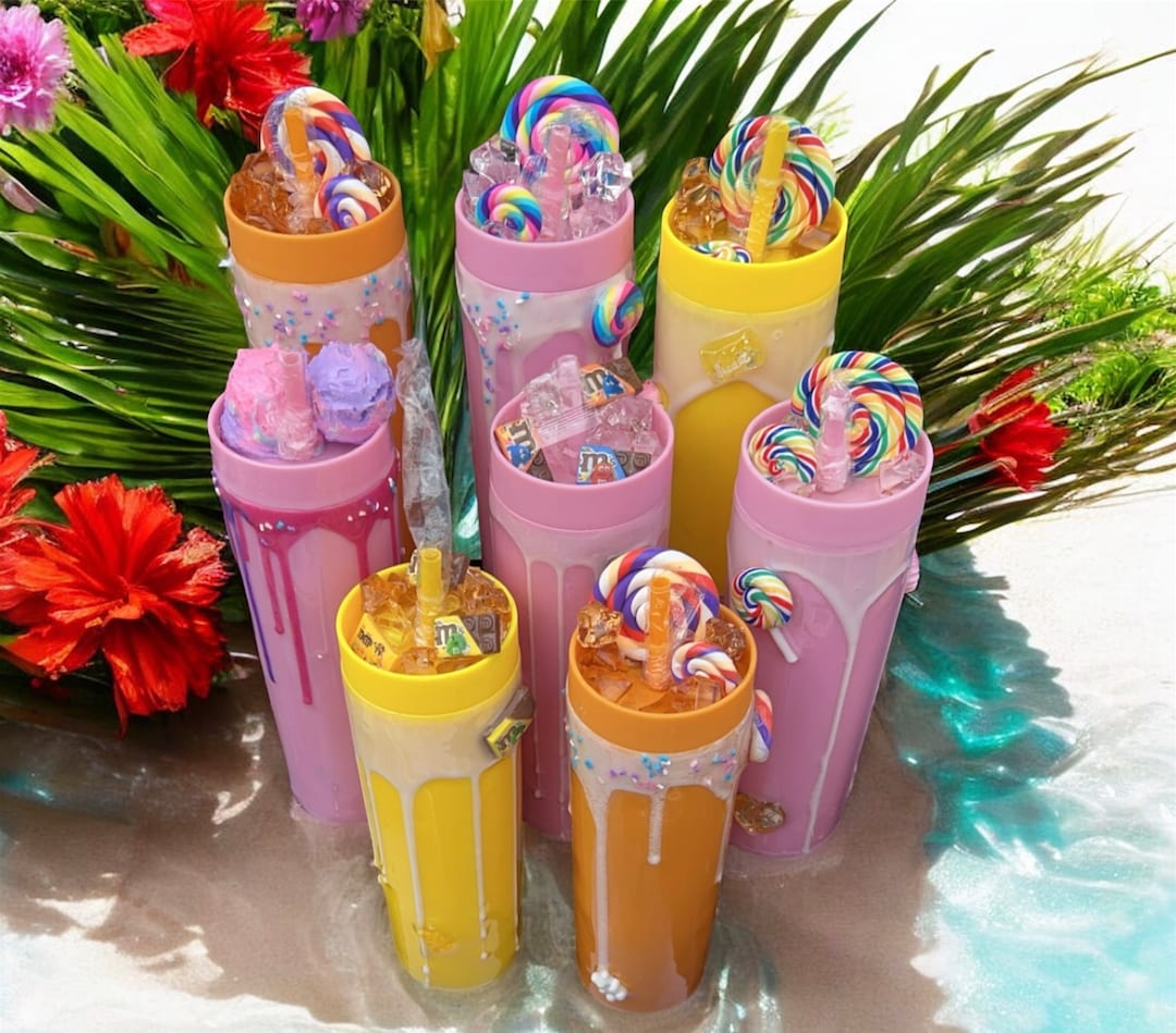 Candy Drip Dessert Themed Funny Cup Tumbler, Cute Designed Funny Drink ...
