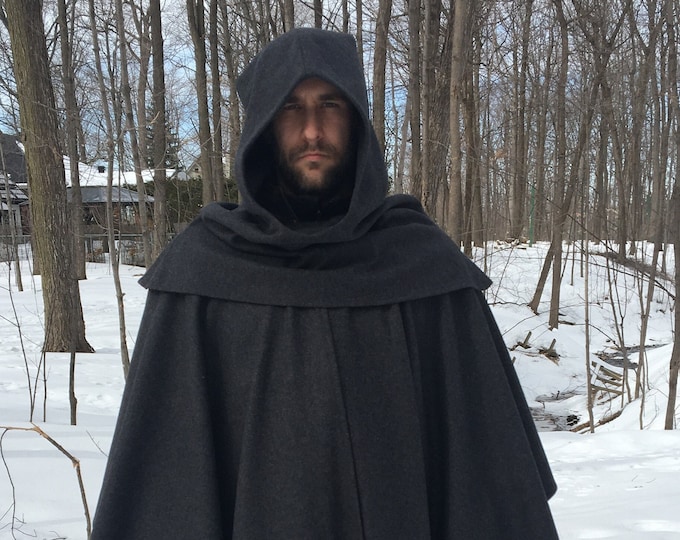 Grey MONK WOOL Cloak - Custom Length - Etsy