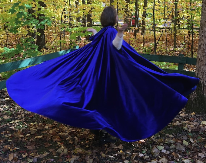 FULL CIRCLE Royal Blue Velvet Cloak - Your Length - Etsy
