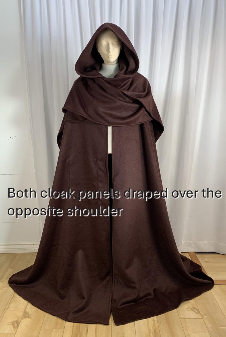 Dark Brown Thick WOOL Cloak With Cape-scarf - Custom Length - Etsy