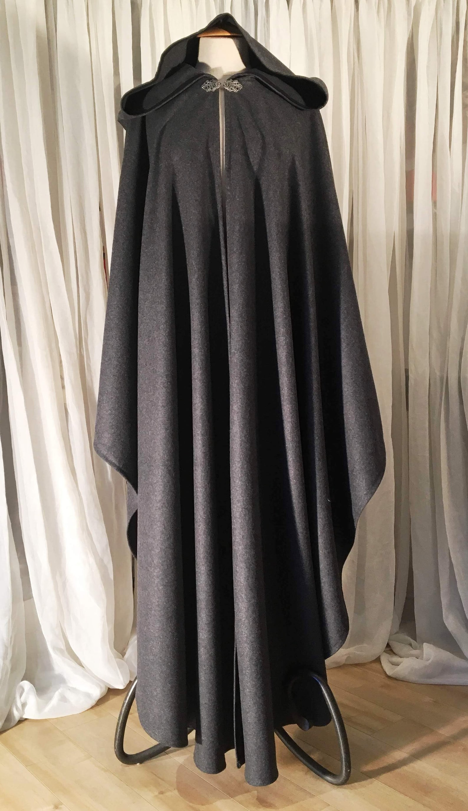 Charcoal Grey WOOL Cloak - Accessible Hands - Custom Length - Etsy