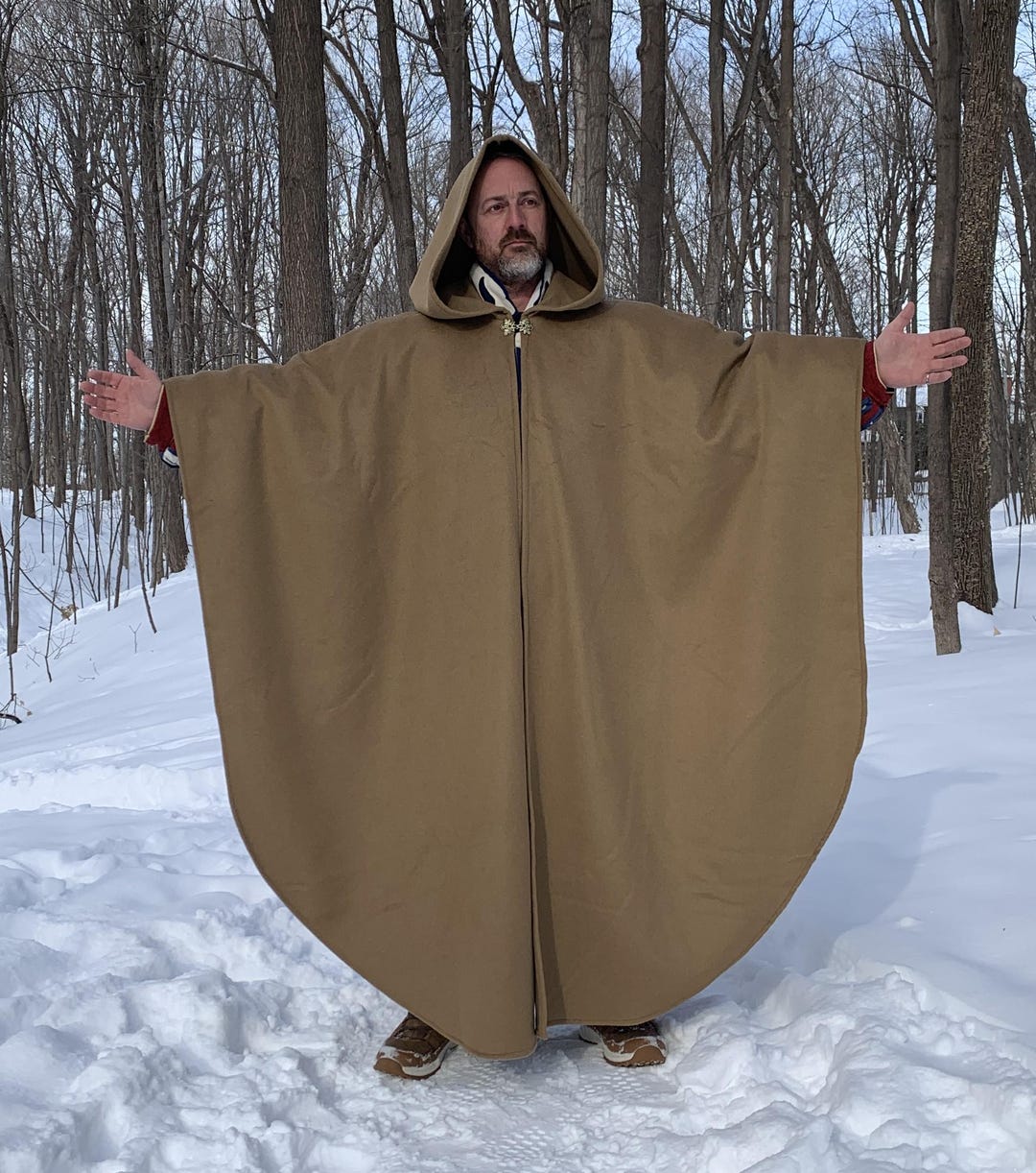 Tan WOOL Cloak - Accessible Hands - Custom Length - Etsy