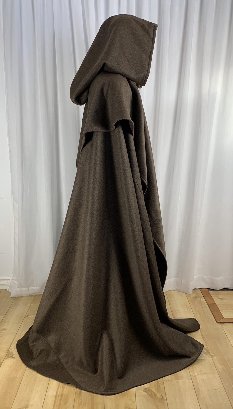 Brown Thick WOOL Cloak With Cape-scarf - Custom Length - Etsy