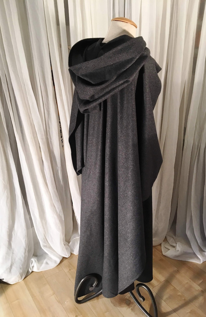 Charcoal Grey WOOL Cloak - Accessible Hands - Custom Length - Etsy