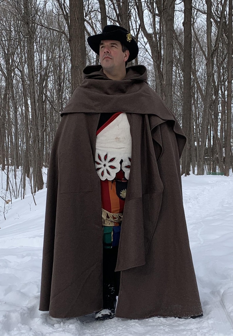 Brown Thick WOOL Cloak With Cape-scarf - Custom Length - Etsy