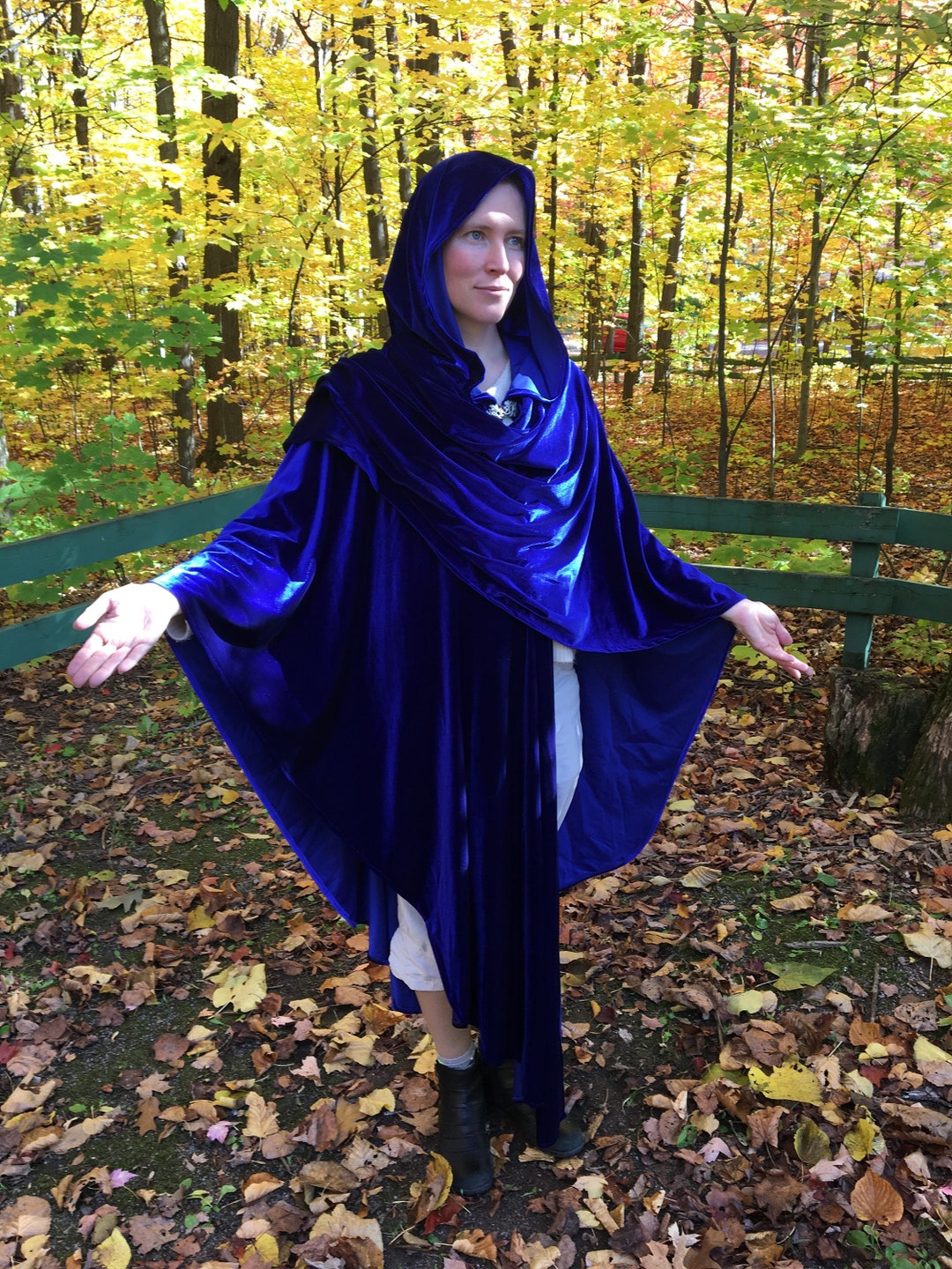 Royal Blue Velvet Cloak - Accessible Hands - Custom Length - Etsy
