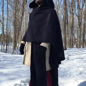 Navy Blue WOOL Cloak - Accessible Hands - Custom Length - Etsy