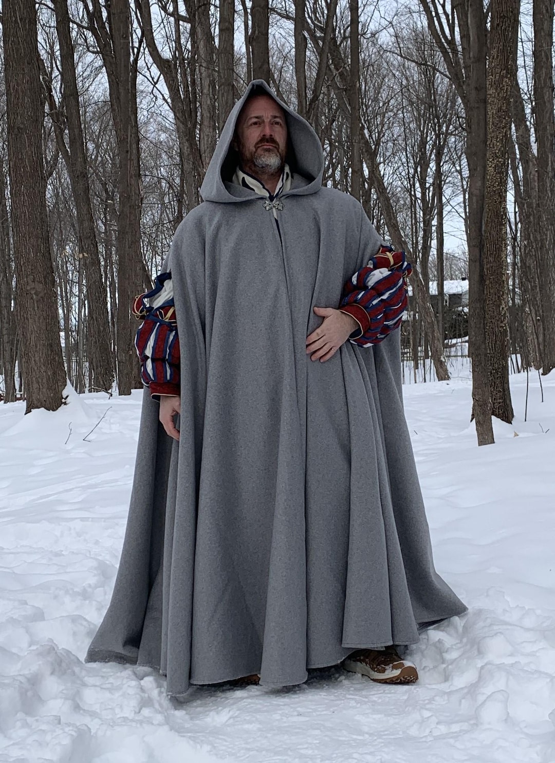 Pale Gray Thick WOOL Cloak FULL Circle - Custom Length - Etsy