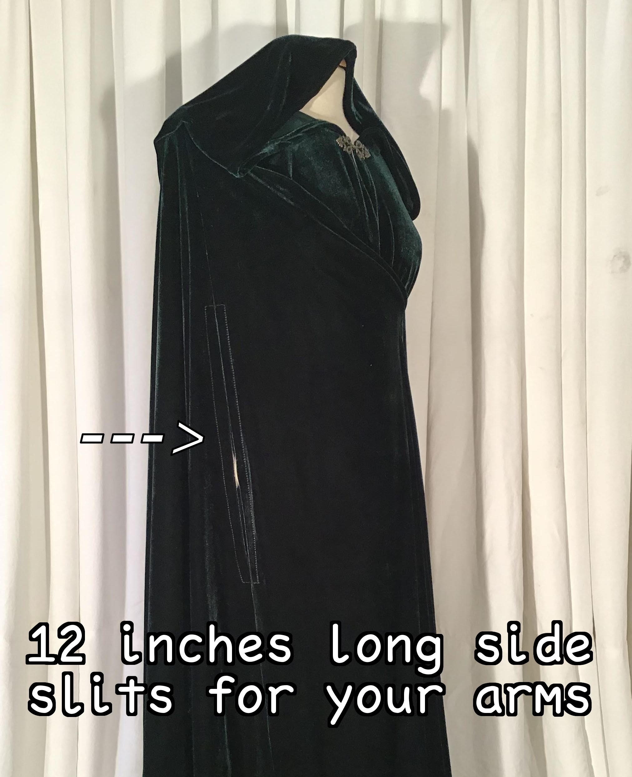 FULL CIRCLE Emerald Green Velvet Cloak - Custom Length - Etsy