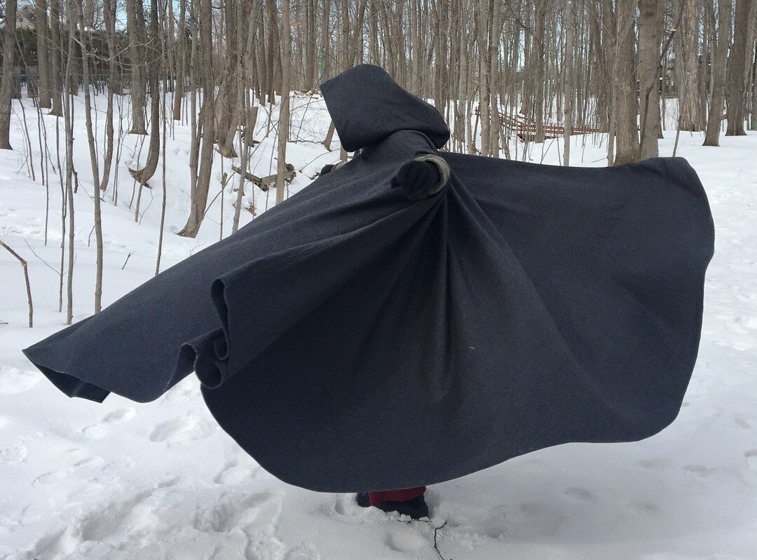Charcoal Grey WOOL Cloak FULL Circle - Custom Length - Etsy