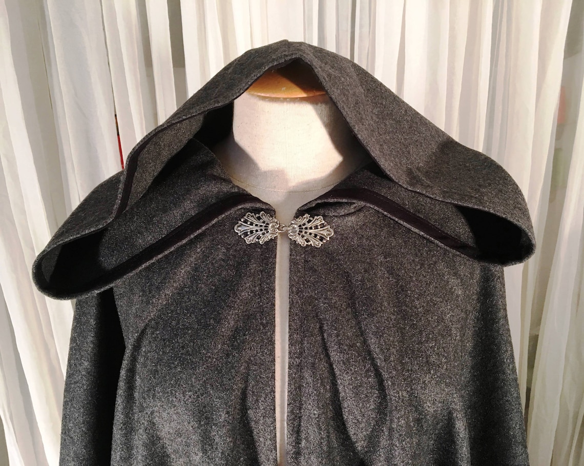 Charcoal Grey WOOL Cloak - Accessible Hands - Custom Length - Etsy