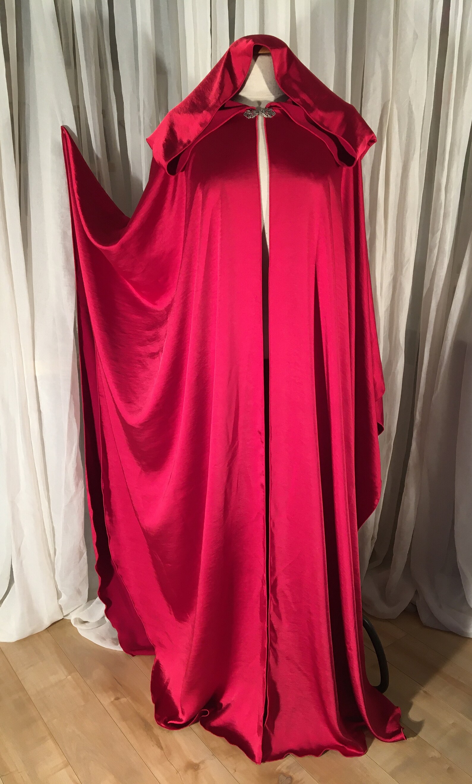 Red Satin Cloak Full Oval YOUR LENGTH - Etsy