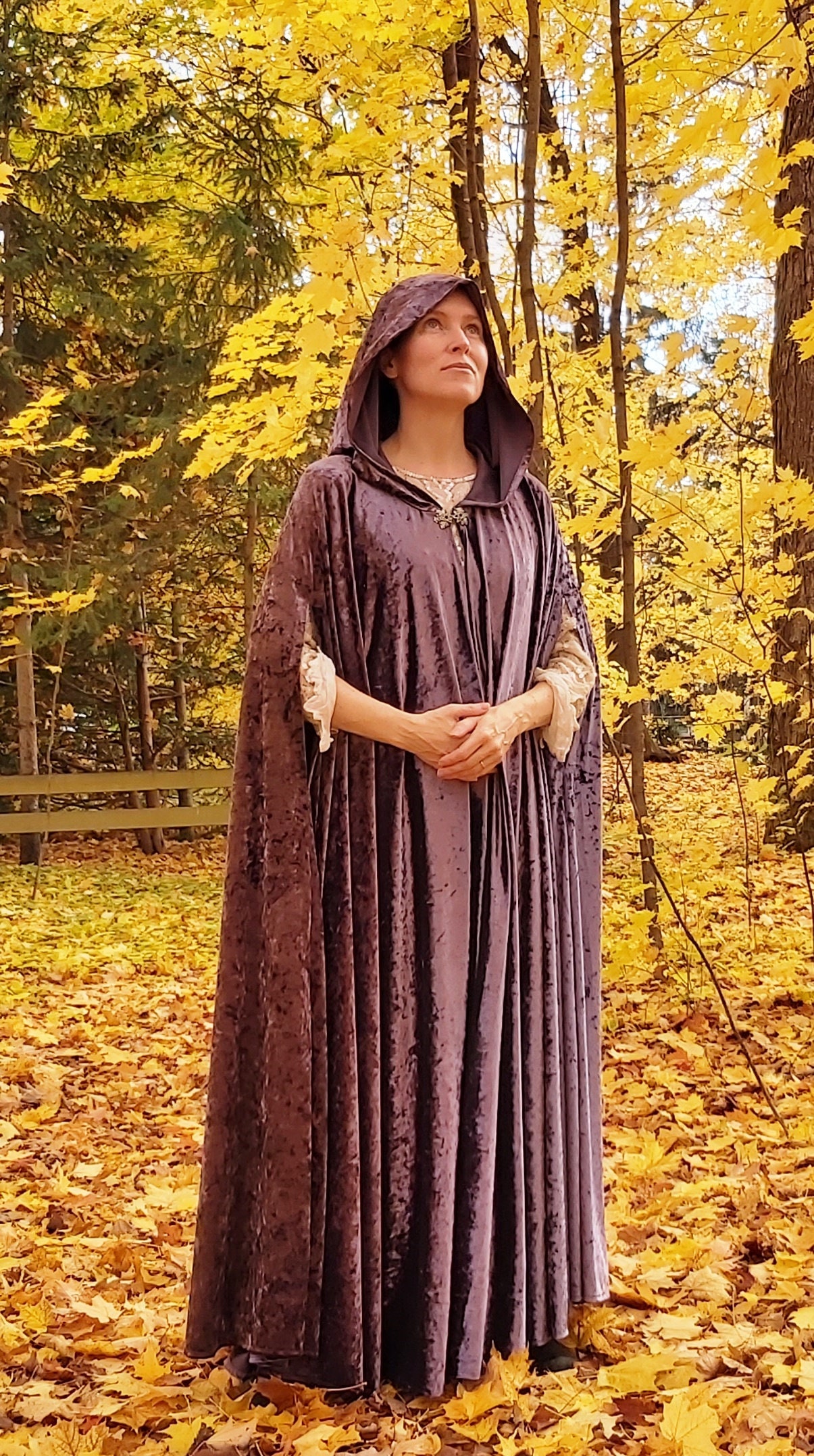 FULL CIRCLE Mauve Lavender Crushed Velvet Cloak - Custom Length - Etsy
