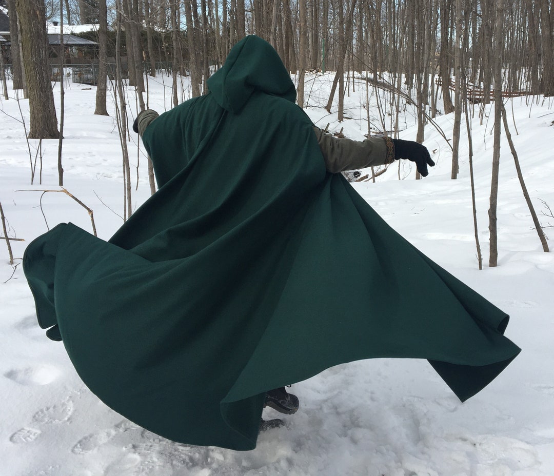 Green WOOL Cloak FULL Circle - Custom Length - Etsy