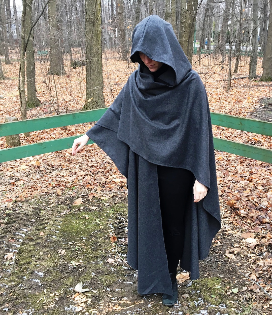 Charcoal Grey WOOL Cloak - Accessible Hands - Custom Length - Etsy