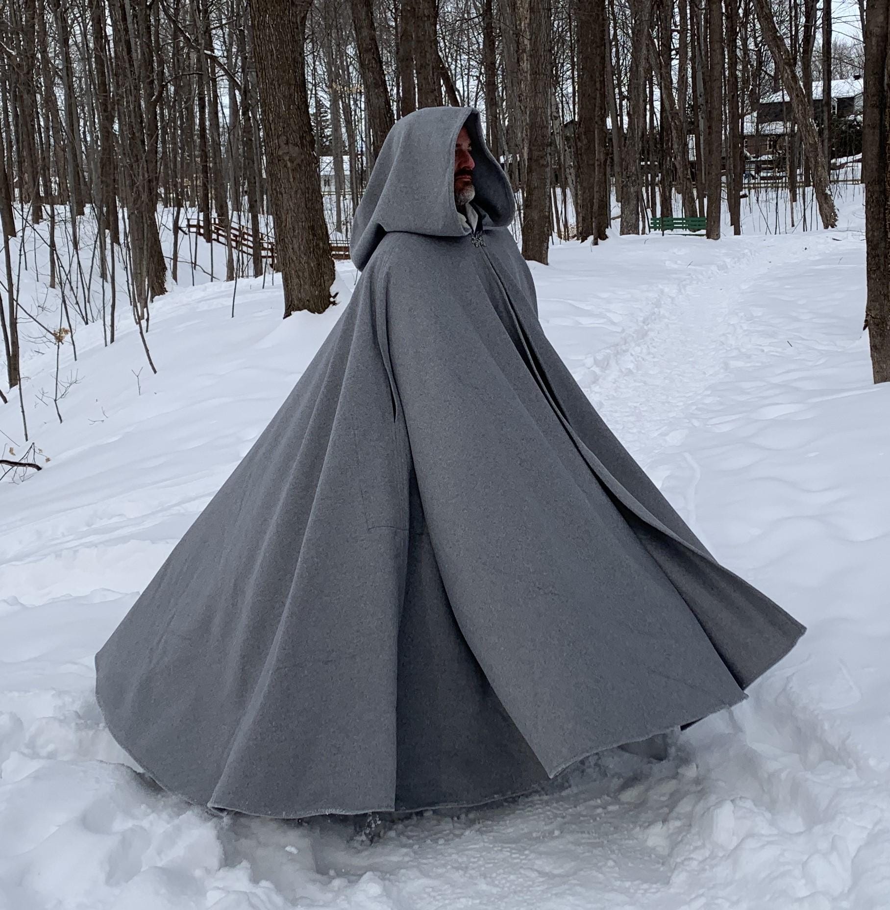 Pale Gray Thick WOOL Cloak FULL Circle - Custom Length - Etsy