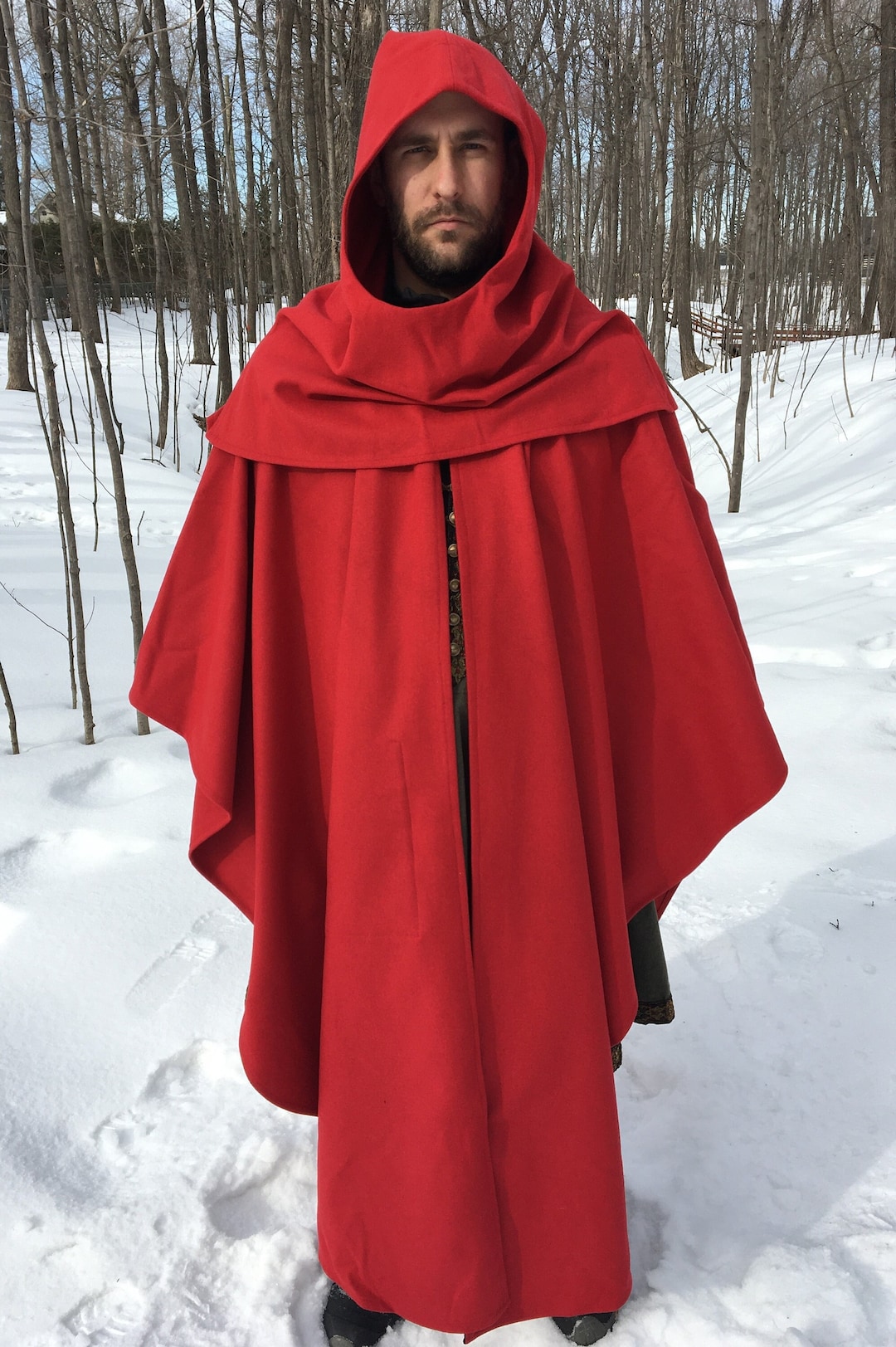 Red MONK WOOL Cloak - Custom Length - Etsy