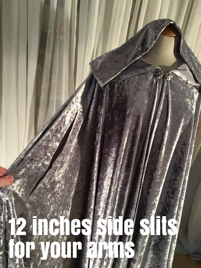 FULL CIRCLE Silver Grey Crushed Velvet Cloak Your Length | Etsy