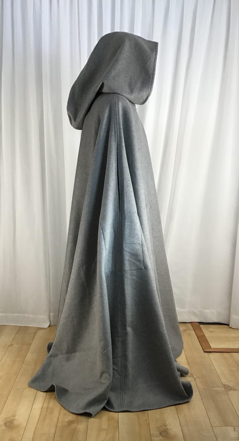 Pale Gray Thick WOOL Cloak FULL Circle - Custom Length - Etsy
