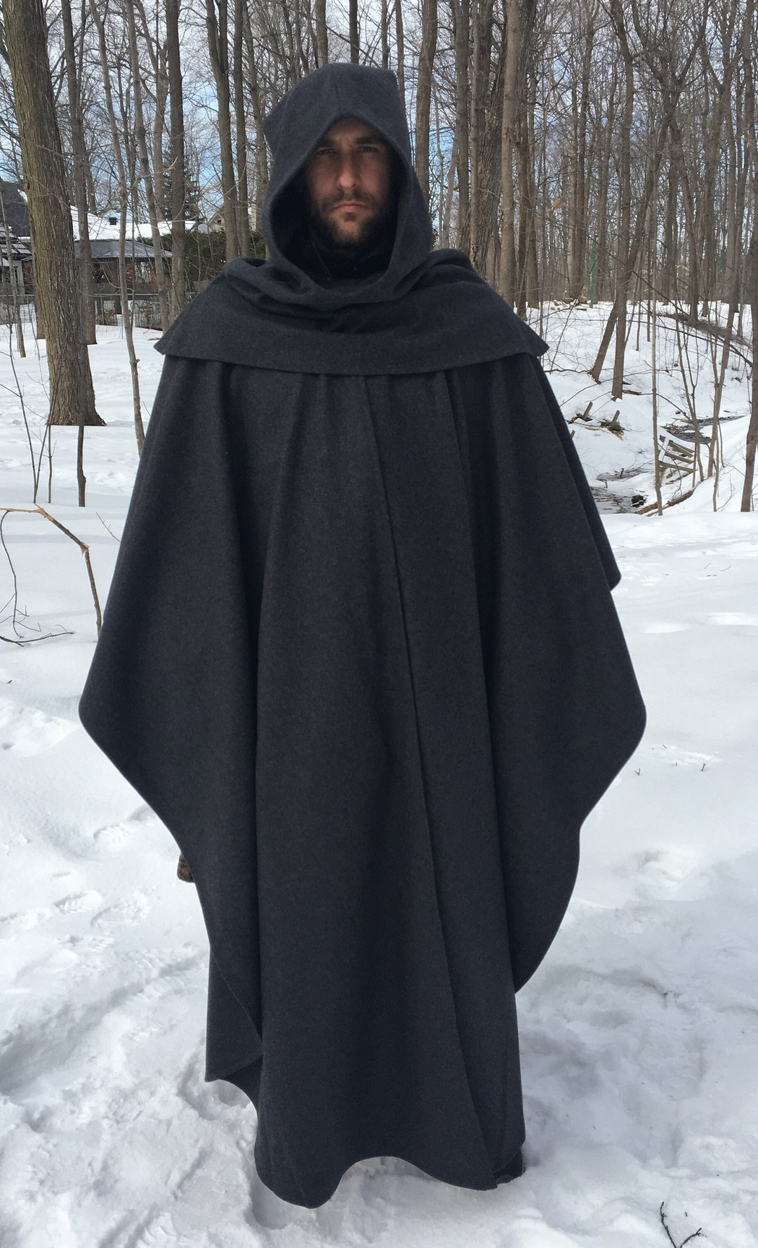 Grey MONK WOOL Cloak - Custom Length - Etsy