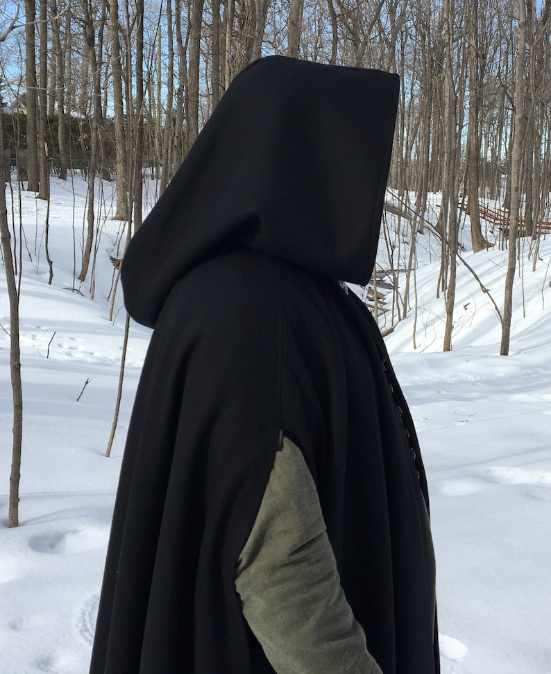 Black WOOL Cloak FULL Circle - Custom Length - Etsy