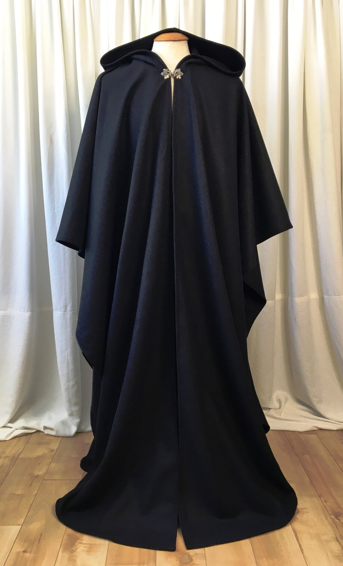 Navy Blue WOOL Cloak - Accessible Hands - Custom Length - Etsy