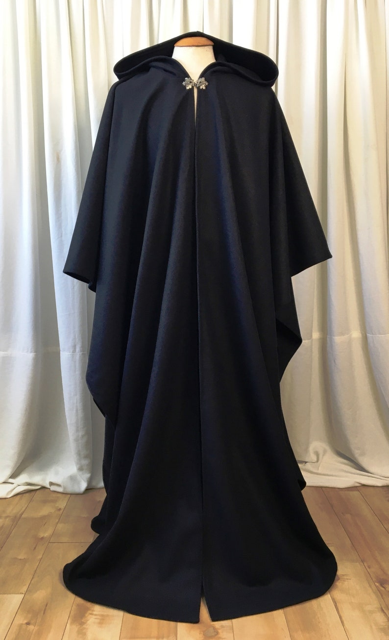 Navy Blue WOOL Cloak - Accessible Hands - Custom Length - Etsy