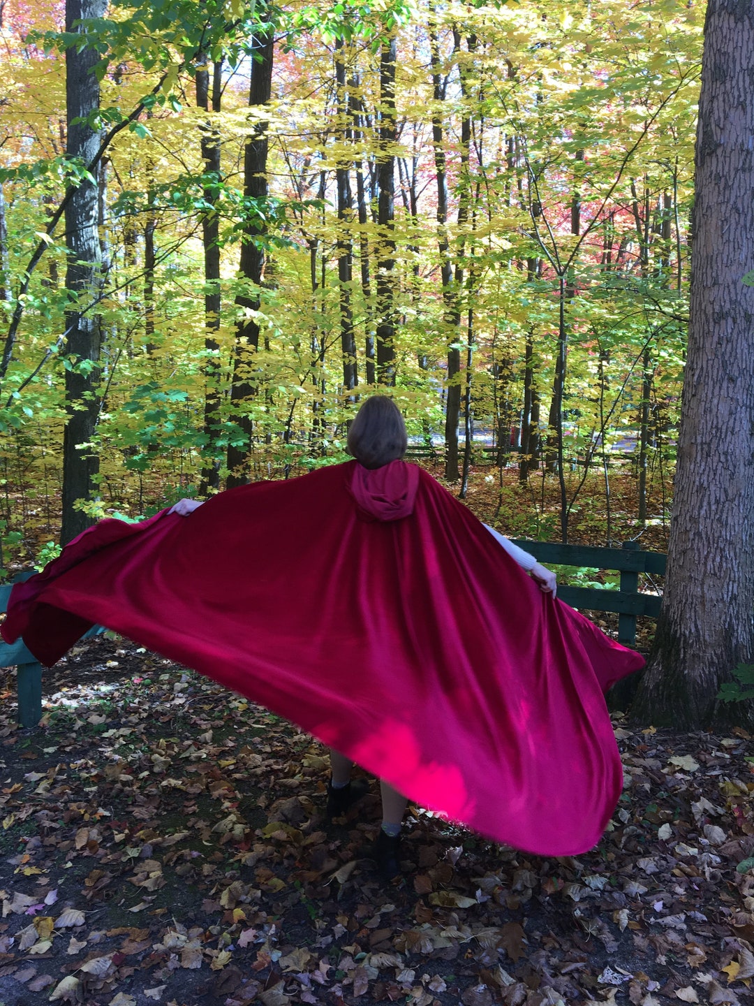 FULL CIRCLE Red Velvet Cloak - Your Length - Etsy