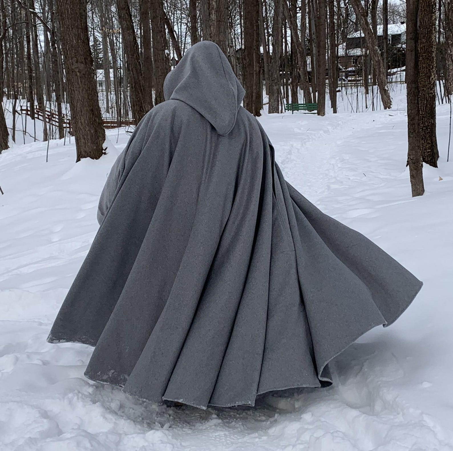 Pale Gray Thick WOOL Cloak FULL Circle - Custom Length - Etsy