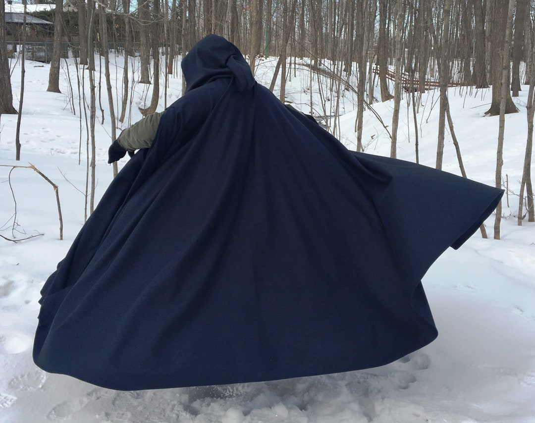 Navy Blue WOOL Cloak FULL Circle - Custom Length - Etsy
