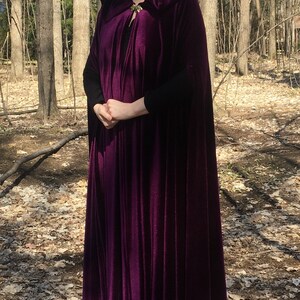 FULL CIRCLE Plum Purple Velvet Cloak - Xlarge Hood Lined With Velvet ...