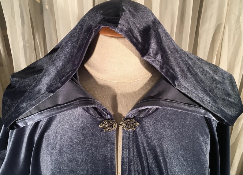 Arwen Steel Blue Velvet Cloak - Accessible Hands - Custom Length - Etsy