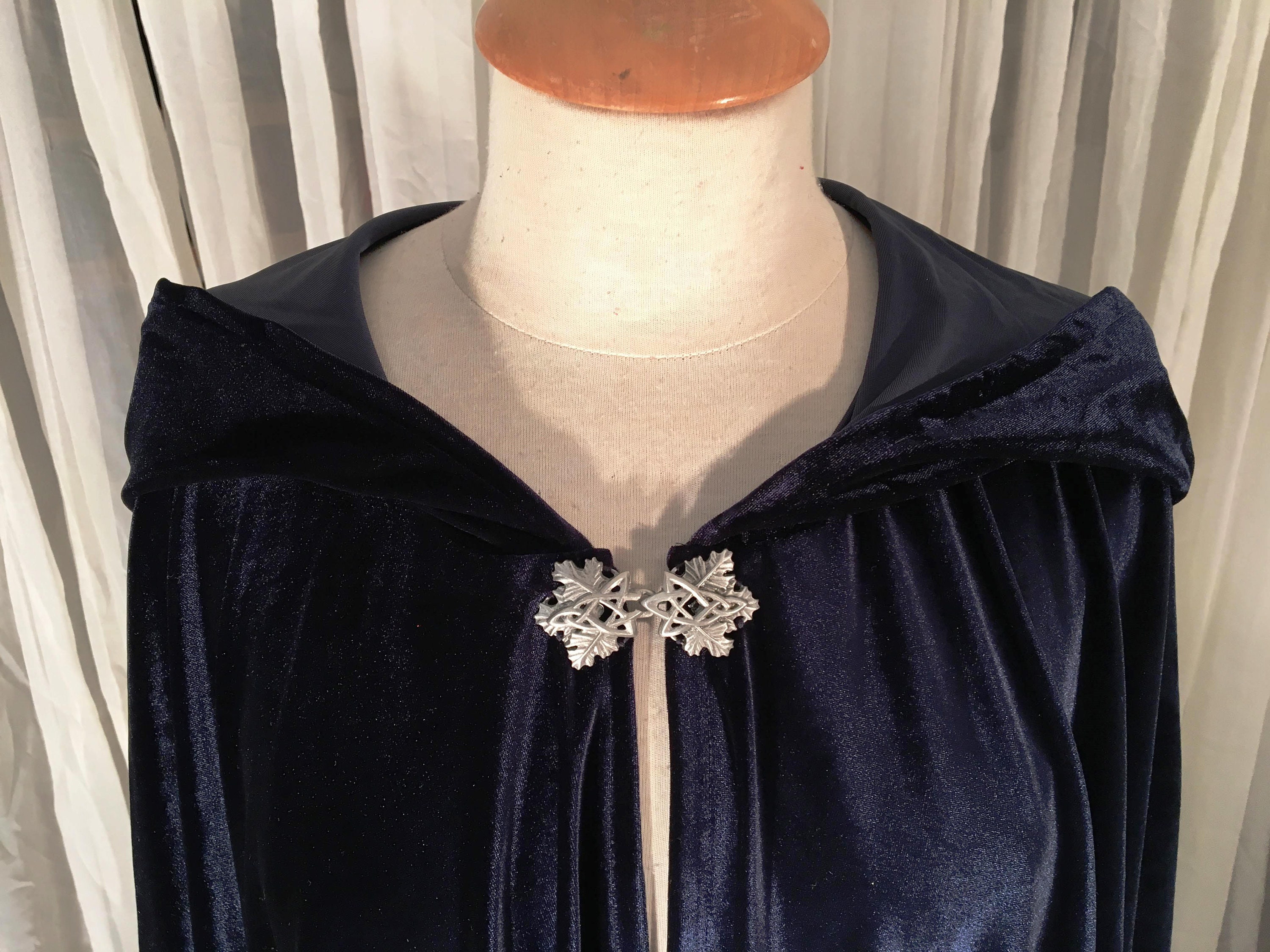 FULL CIRCLE Navy Blue Velvet Cloak Custom Length - Etsy