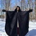 Navy Blue WOOL Cloak - Accessible Hands - Custom Length - Etsy