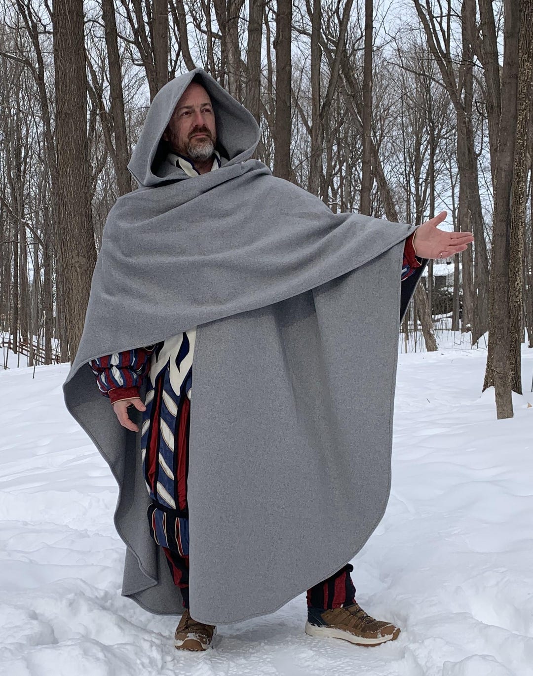 Pale Gray WOOL Cloak - Accessible Hands - Custom Length - Etsy