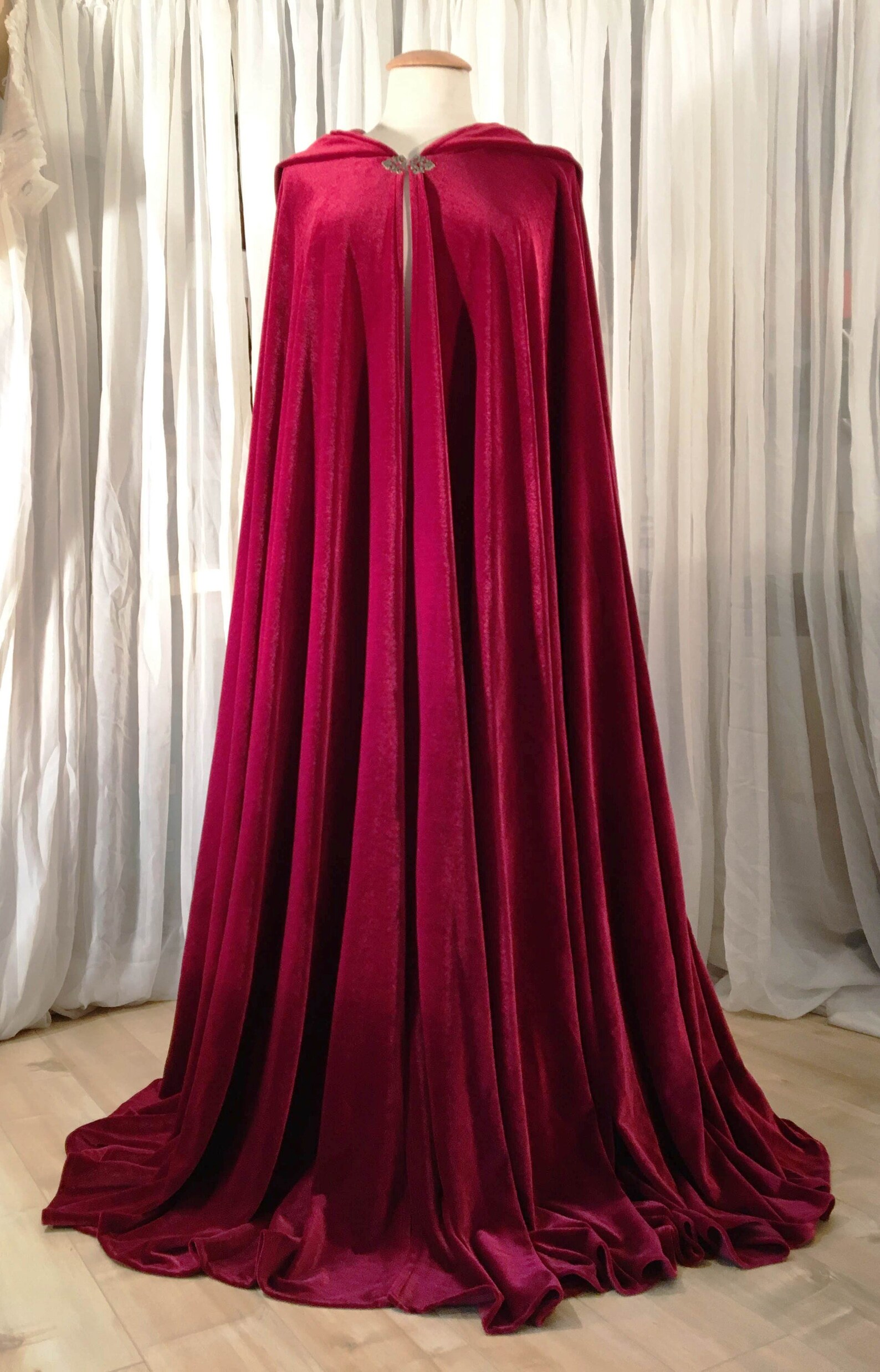 FULL CIRCLE Red Velvet Cloak - Your Length - Etsy