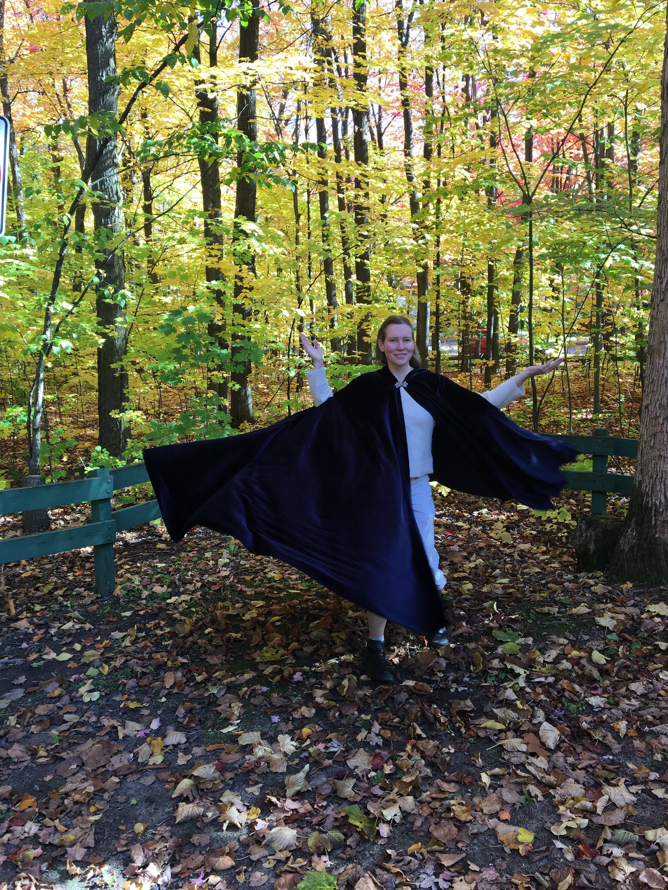 FULL CIRCLE Navy Blue Velvet Cloak Custom Length - Etsy