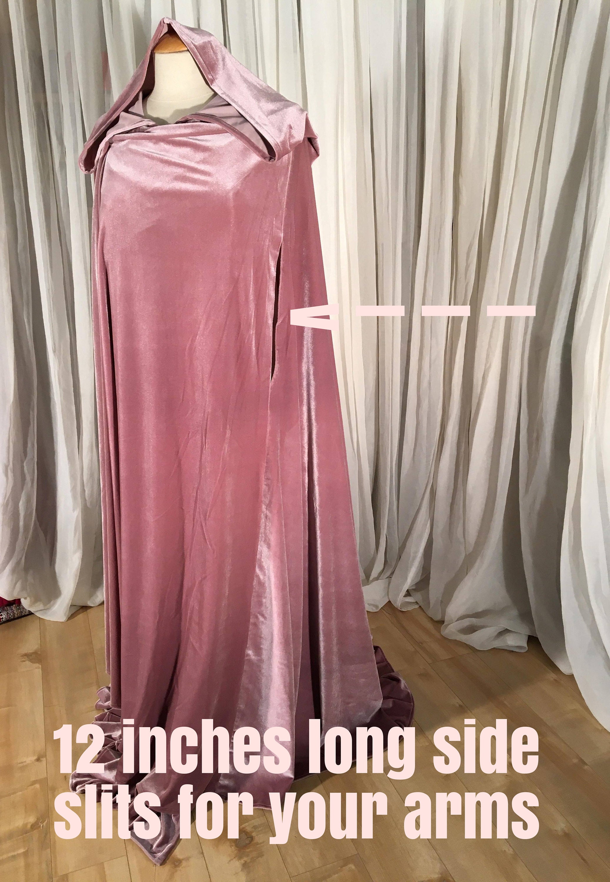 FULL CIRCLE Dusty Pink Velvet Cloak Custom Length - Etsy