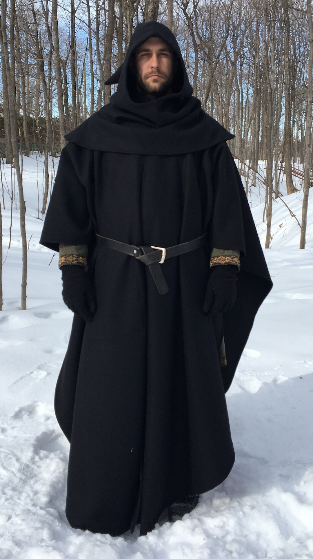 Black MONK WOOL Cloak - Custom Length - Etsy