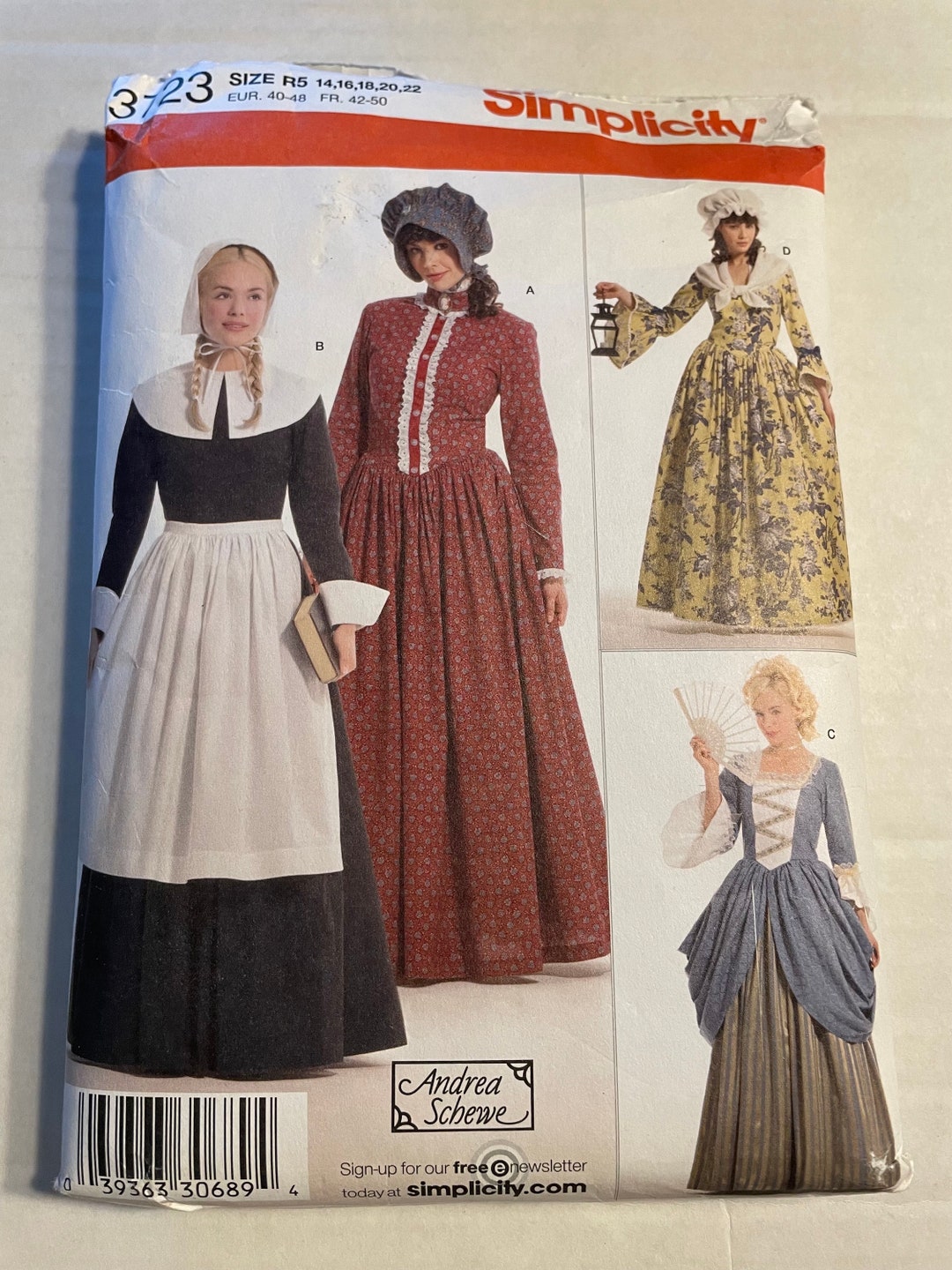 Simplicity Sewing Pattern 3723 Costumes Andrea Schewe Misses Sizes 14 ... Simplicity Sewing Pattern 3723 Costumes Andrea Schewe Misses Sizes 14 ...