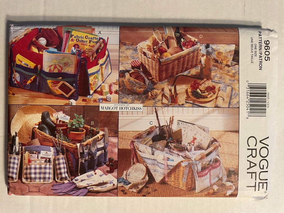 Vogue Craft Sewing Pattern 9605 Utility Picnic Basket Liners ...