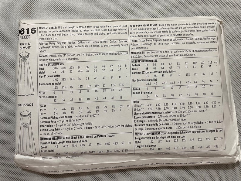 Simplicity Sewing Pattern Daisy Kingdom 0616 Misses Dress Sizes 6 8 10 ...